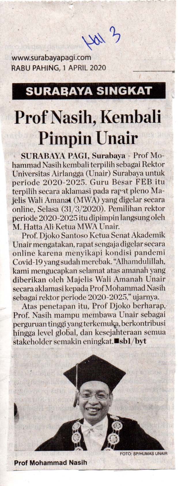 Prof. Nasih, Kembali Pimpin Unair – Unair News